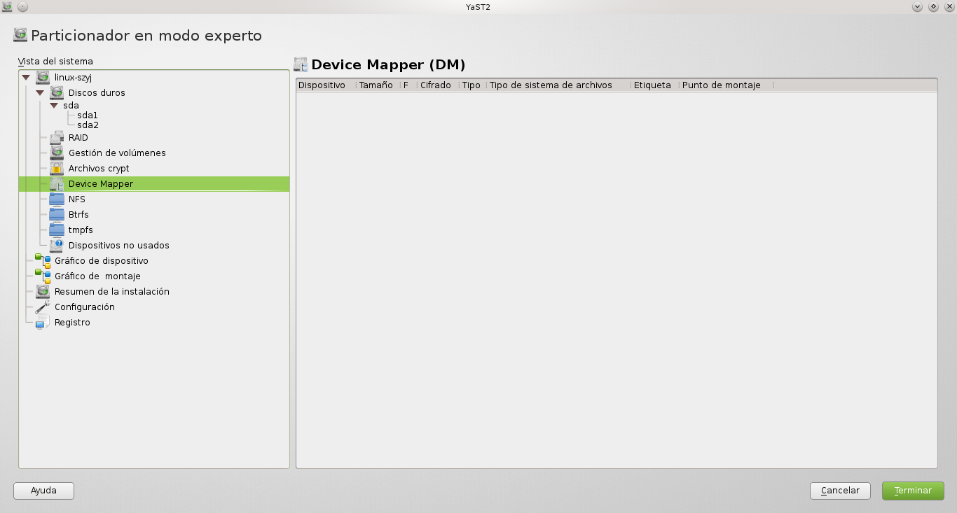 Módulo de YaST Particionador - openSUSE Wiki